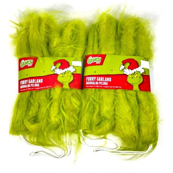 Ruz | Holiday | Dr Seuss The Grinch Furry Fuzzy Grinch Garland 72 2 ...